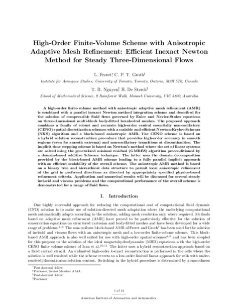 Pdf High Order Finite Volume Scheme With Anisotropic Adaptive Mesh