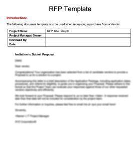 RFP Template Request For Proposal Template NOREX IT Community