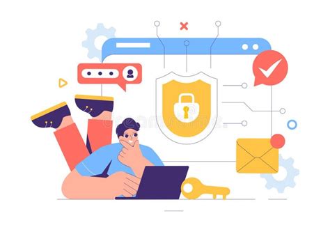 Cyber Security Vector Illustration Of Data Protection Safety Measures Cyber Security Vector Illustration Of Data Protection Safety Measures