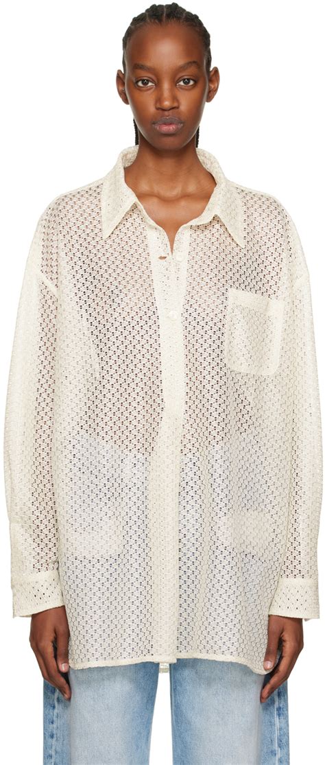 Our Legacy 오프화이트 팝오버 셔츠 페칭