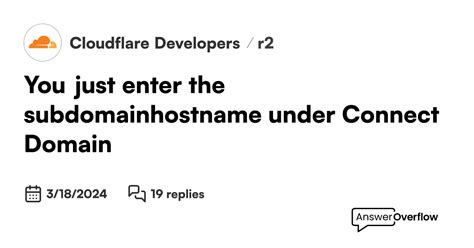 You Just Enter The Subdomainhostname Under Connect Domain Cloudflare