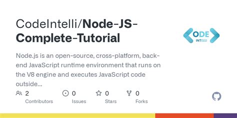 github codeintelli node js complete tutorial node js is an open source cross platform back