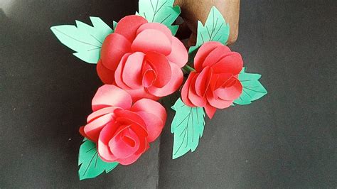 সহজ পদ্ধতিতে কাগজের গোলাপ ফুল বানানো। 🌹🌹🌹 Youtube