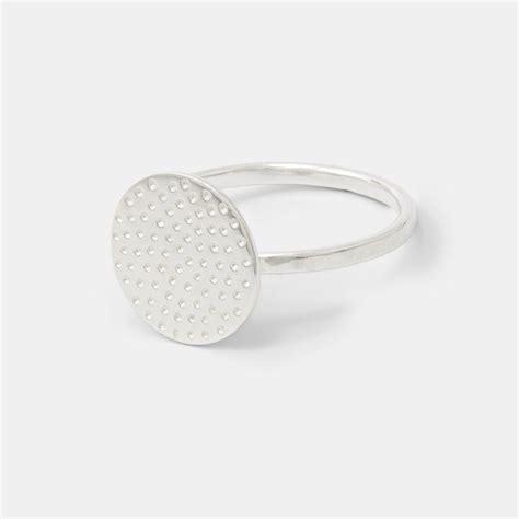 Sterling Silver Cocktail Ring Dots Beachy Texture