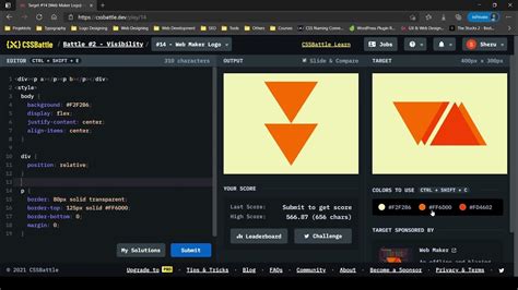Css Battle Target 14 Web Maker Logo All Cssbattledev Solutions