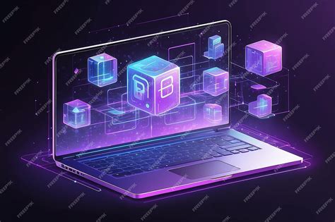 Premium Photo Hologram Of Virtual Blocks Blockchain Technology With