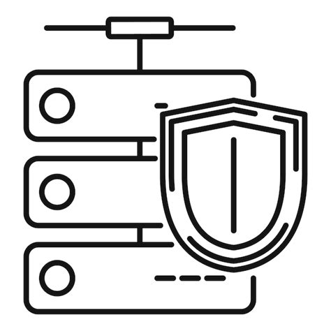 Premium Vector Server Protection Shield Icon Outline Server Protection Shield Vector Icon For