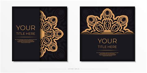 그리스 장식으로 초대를 준비한다 빈티지와 블랙 컬러의 프린트 디자인 엽서를 위한 세련된 벡터 템플릿 금메달리스트에 대한 스톡