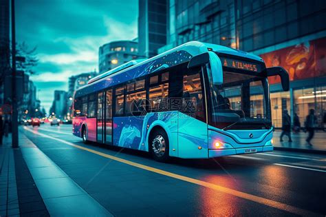 现代化能源动力公交车图片素材 正版创意图片 摄图网