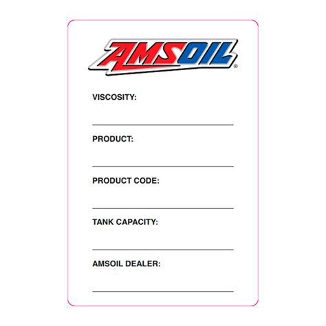 Amsoil Polyethene Bulk Oil Tank Decals Available For Purchase