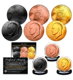 1976 Bicentennial U S Eisenhower Ike Dollar Coins Set Of 3 Rare Metal