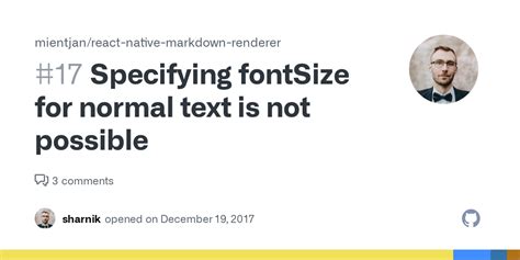 Specifying FontSize For Normal Text Is Not Possible Issue 17