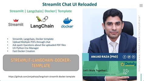 Free Streamlit Langchain Docker Template Overview Amjad Raza Phd