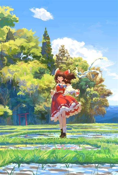 Reimu Hakurei Hakurei Reimu Reimu Touhou Project Touhou Anime Art