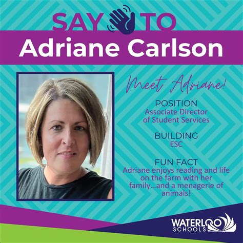 Welcome Adriane Adriane Carlson Has Been Named The New Associate