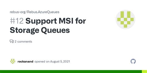 Support Msi For Storage Queues · Issue 12 · Rebus Orgrebus