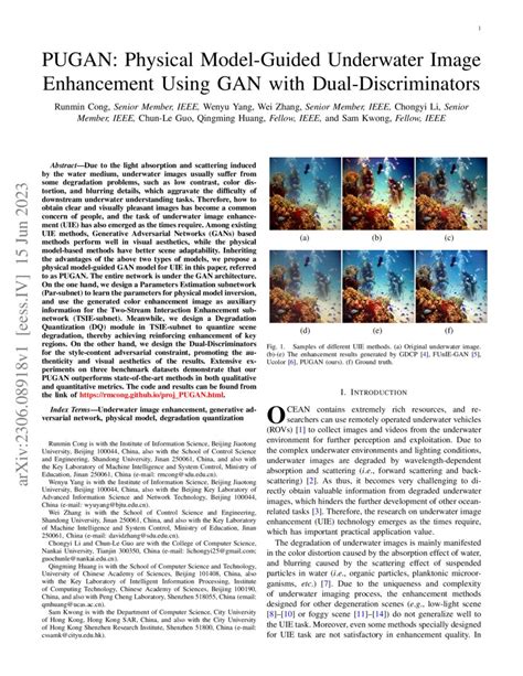Pugan Physical Model Guided Underwater Image Enhancement Using Gan With Dual Discriminators