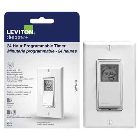 Leviton Decora Vizia 24 Hour Programmable Timer Light Switch In White