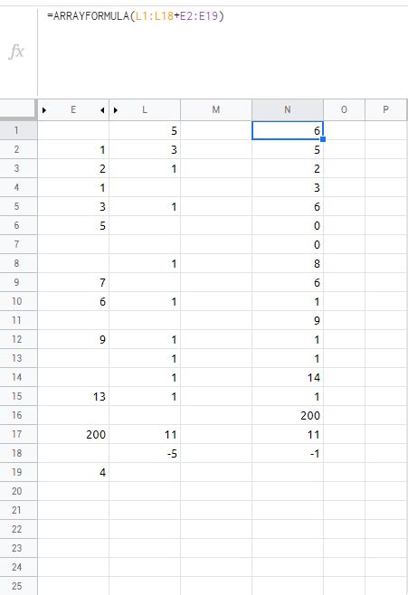 If Statement Arrayformula Addition Of Two Cells Stack Overflow