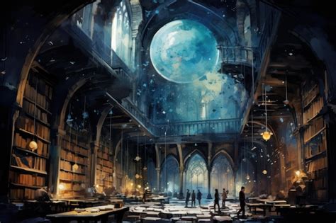 premium ai image ancient celestial libraries generative ai