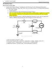 Passive RC Filters Analyzing Low Pass And High Pass Filters For Course Hero