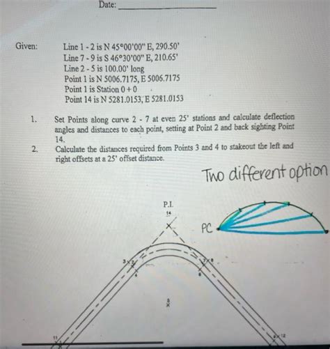 Solved 1 Set Points Along Curve 27 At Even 25 Stations