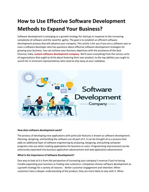 Ppt How To Use Effective Software Development Methods To Expand Your