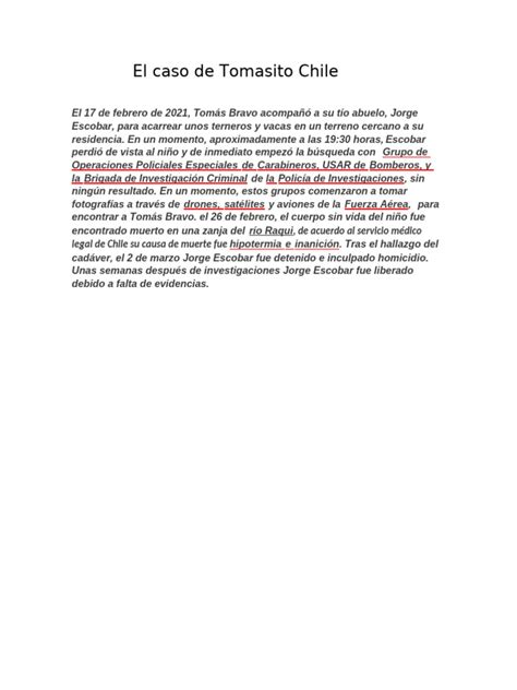 El Caso De Tomasito Chile Pdf