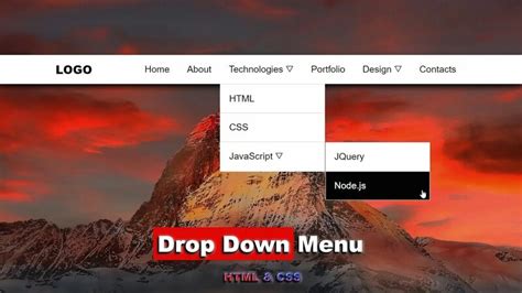 Выпадающее меню на чистом Html And Css шаг за шагом Dropdown Menu Using Html And Css Step By Step
