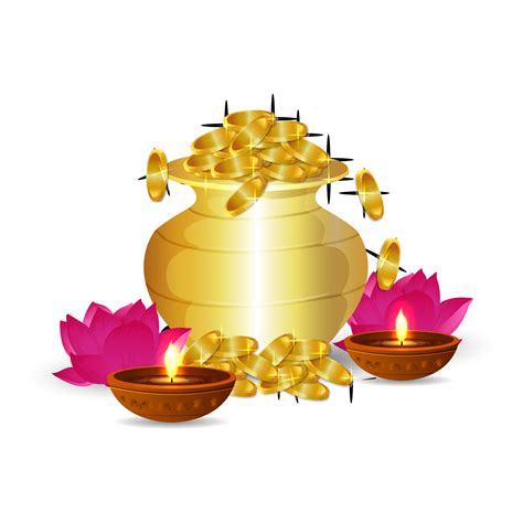 Indian Festival Shubh Dhanteras Background With Gold Coin Pot 11841901 Png