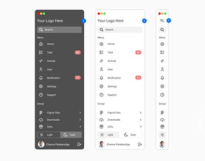 Side Navbar Sidebar Menu Projects Photos Videos Logos Illustrations And Branding Behance