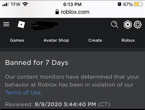Roblox Still Hasnt Unbanned My Account Even Though Its Literally A Physical Week Later R