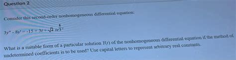 Question Use The Method Of Reduction Of Order To Chegg