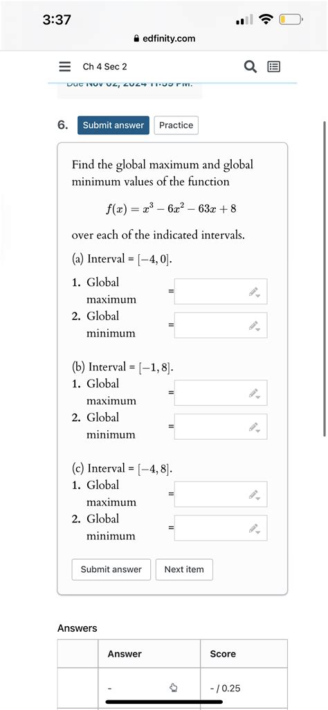 Solved 3ch 4 ﻿sec 26practicefind The Global