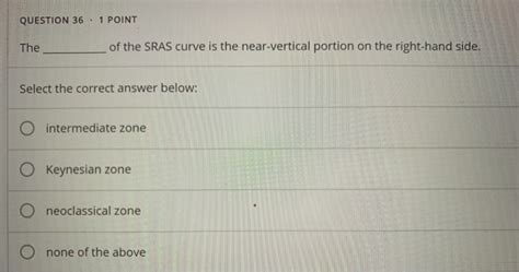 Solved QUESTION 36 1 POINT The Of The SRAS Curve Is The Chegg Com