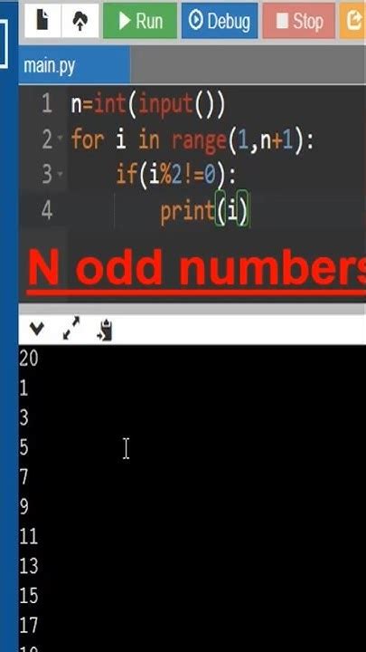 N Odd Numbers In Python Python Odd Interview Cod Shorts Viral Youtube