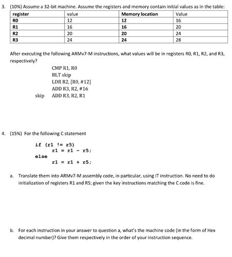 3 10 Assume A 32 Bit Machine Assume The