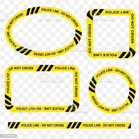 간단한 벡터 타원형 직사각형 원 정사각형 경찰선 투명 효과 배경에서 요소 디자인에 대한 교차 프레임 안 함 0명에 대한 스톡 벡터 아트 및 기타 이미지 Istock