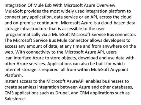 Mule Esb And Azure Pptx Cloud Computing Internet