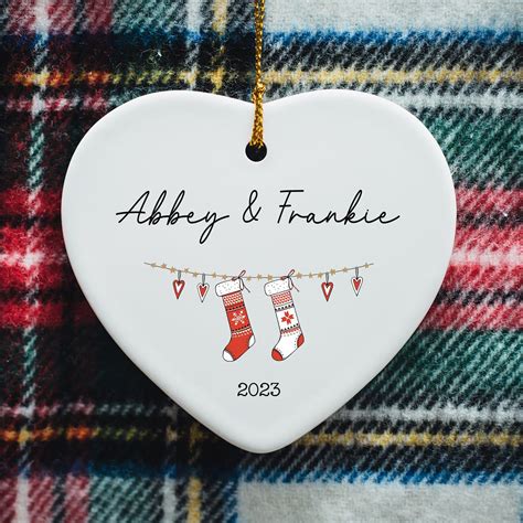 Our First Christmas Ornament Personalized Stocking Ornament Married