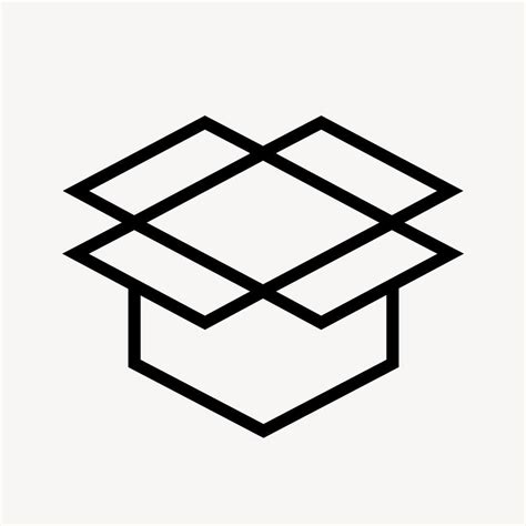 Black And White Clouds Box Icon White Box Line Art Vector Free