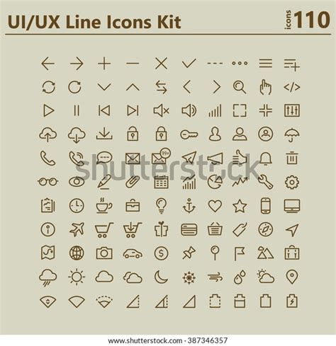 Ui 및 Ux 큰 굵은 선 스톡 벡터로열티 프리 387346357