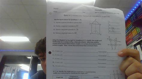 Name Date Per Geometry Unit 3 Parallel And Perpendicular Lines Quiz 3 1