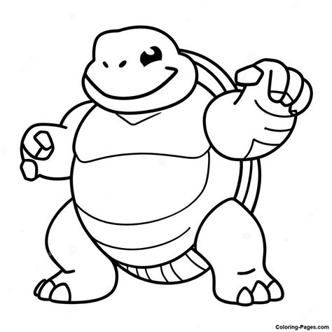 Blastoise Battle Pose Coloring Page Coloring