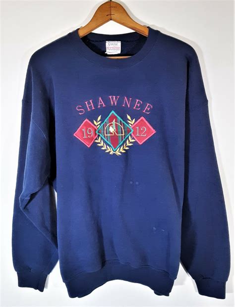 Vintage 80s 90s Shawnee Native Tribe Sweatshirt Sante Gem