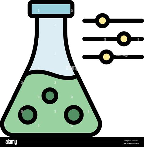 Lab Flask Icon Outline Vector Science Laboratory Chemical Tube Color Flat Stock Vector Image