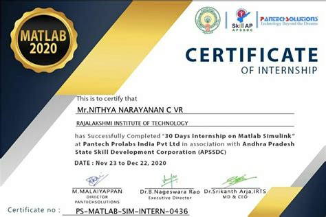 Nithya Narayanan C Vr On Linkedin Matlab Simulink Intenship