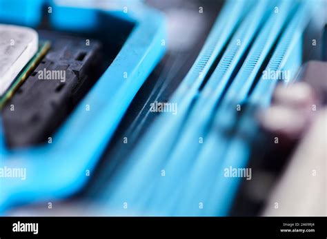 Macro Photography Computer Motherboard In Detail Close Up Stock Photo Alamy