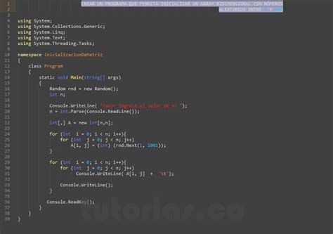 Arrays VisualStudio C Inicializacion De Matriz Tutorias Co