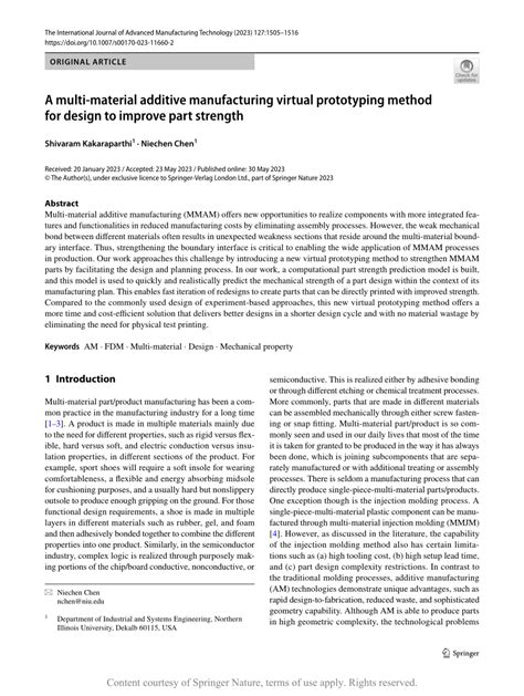A Multi Material Additive Manufacturing Virtual Prototyping Method For Design To Improve Part